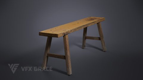 Long Bench | Furniture Model | VFX Grace