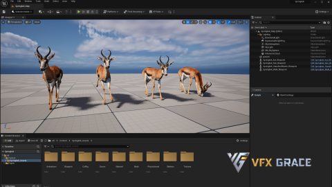 Springbok Animated - UE Character Asset | VFX Grace