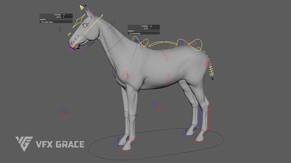 Brown Horse Animation - MAYA Character Asset | VFX Grace