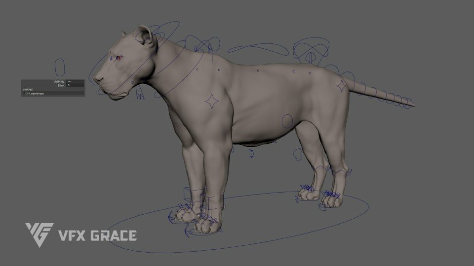 Lion Rig - MAYA Character Asset | VFX Grace