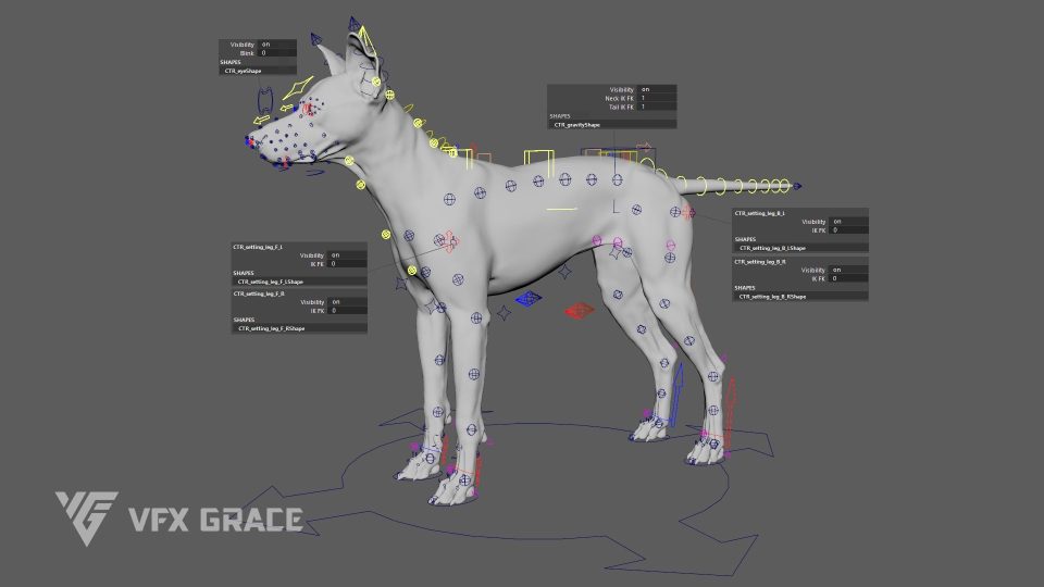 Dog Animated - MAYA Character Asset | VFX Grace